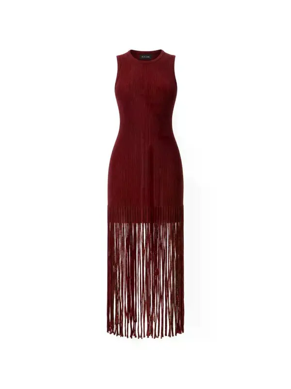 TOCCIN Margaux Fringe-trim Mini Dress - Red