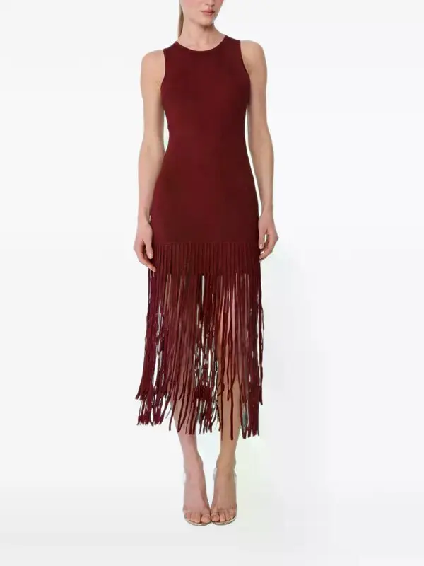 TOCCIN Margaux Fringe-trim Mini Dress - Red