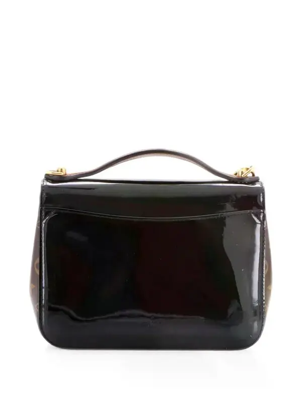 LOUIS VUITTON Cherrywood Handbag Vernis With Monogram Canvas Bb Shoulder Bag