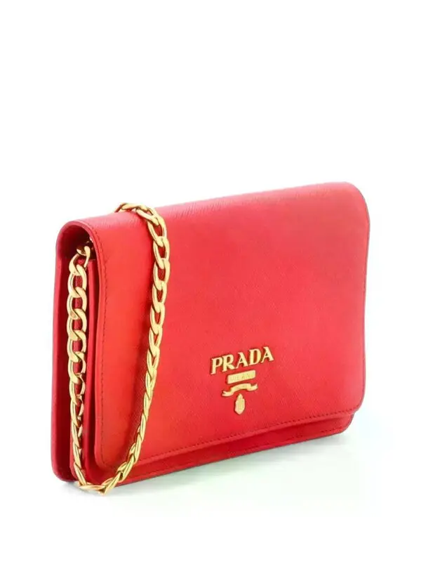 Prada Chain Wallet Saffiano Leather Crossbody Bag