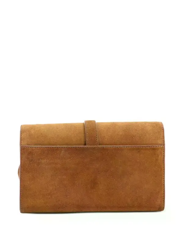 Saint Laurent Classic Monogram Fringe Suede Cross Body Bag - Brown