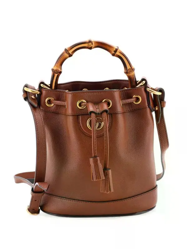 Gucci Diana Leather Mini Bucket Bag - Brown