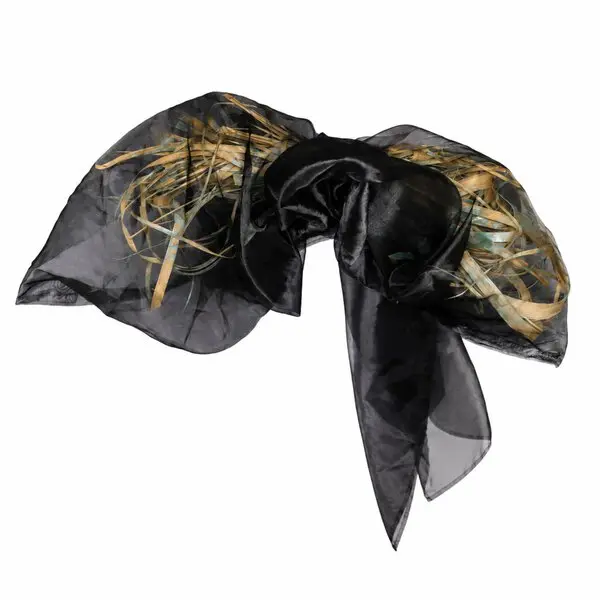 Miro Misljen Nocturne Sculptural Veil Headpiece - Black
