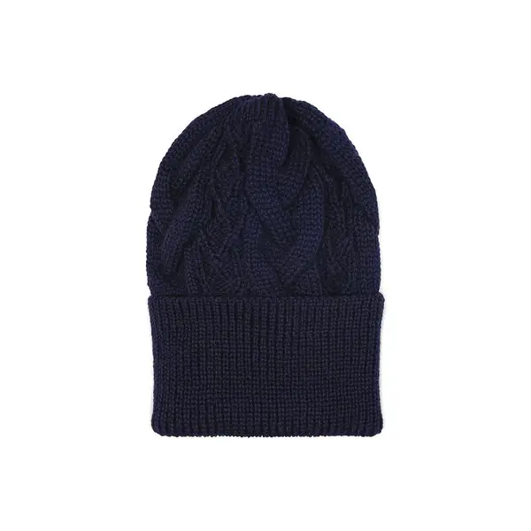GIGI KNITWEAR Cable Beanie - Blue