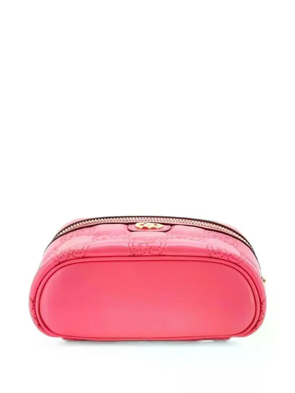 Gucci Gg Matelassé Leather Mini Shoulder Bag Top Handle Vanity Chain Bag
