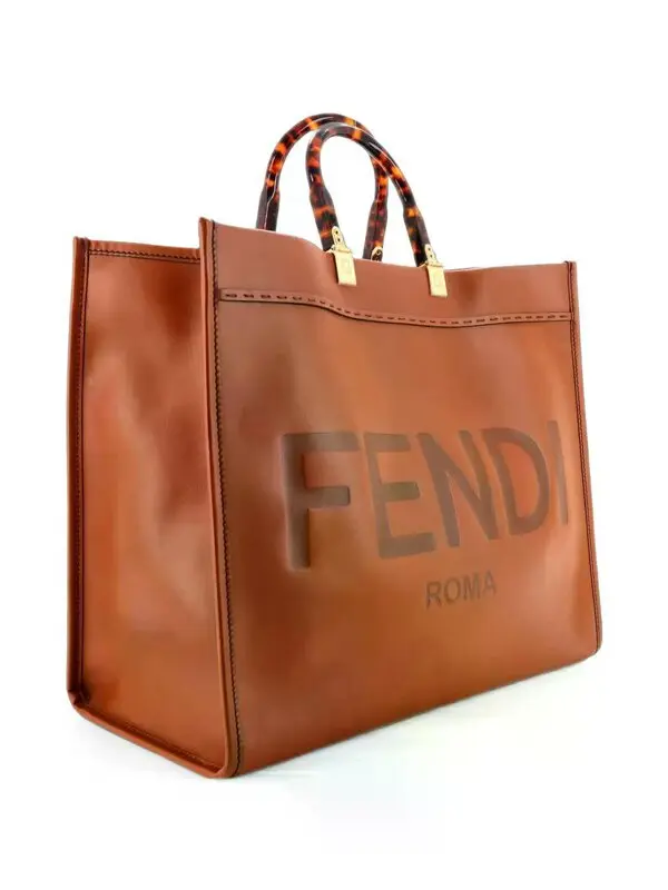 Fendi Sunshine Shopper Leather Large Tote Bag
