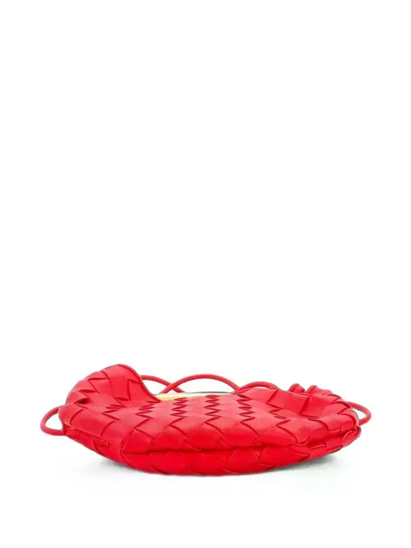 Bottega Veneta Intrecciato Nappa Mini Satchel With Hoop Handle - Red