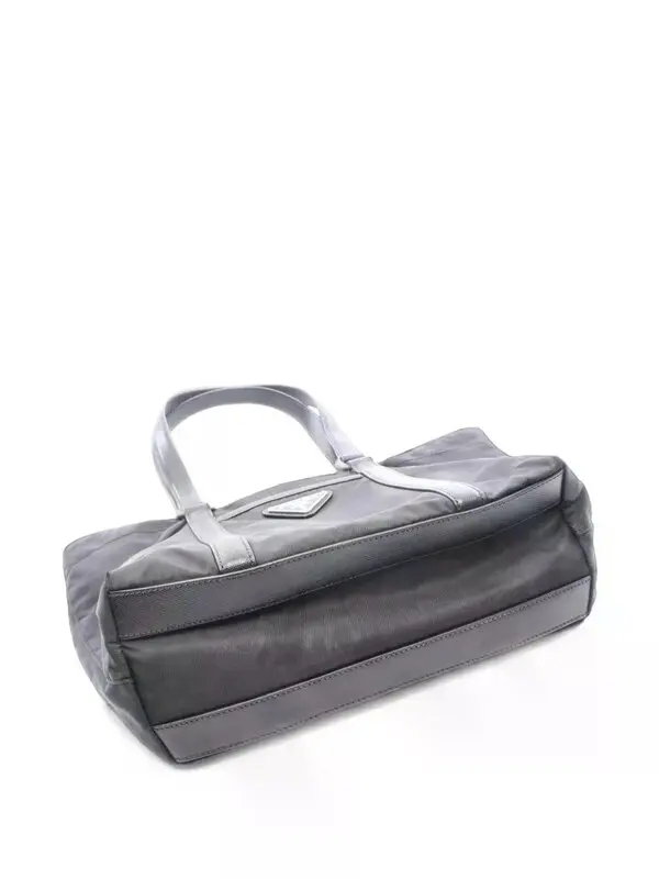 Prada 2000s Triangle Logo Tote Bag