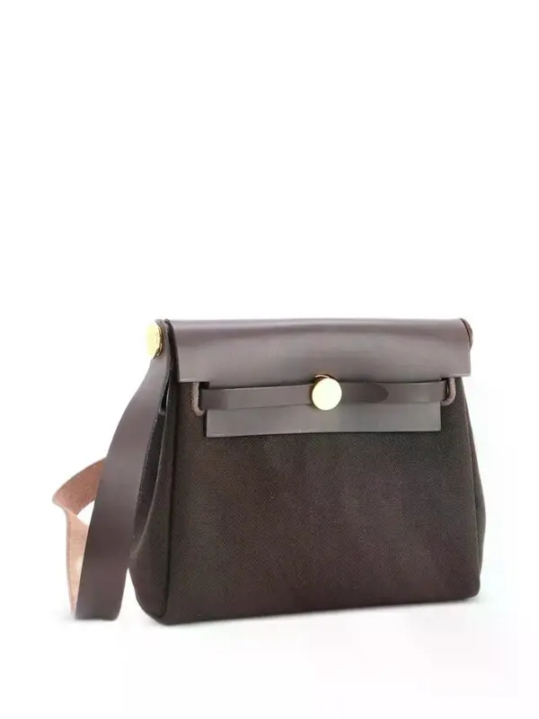 Hermès Herbag Zip Toile And Leather Shoulder Bag - Brown