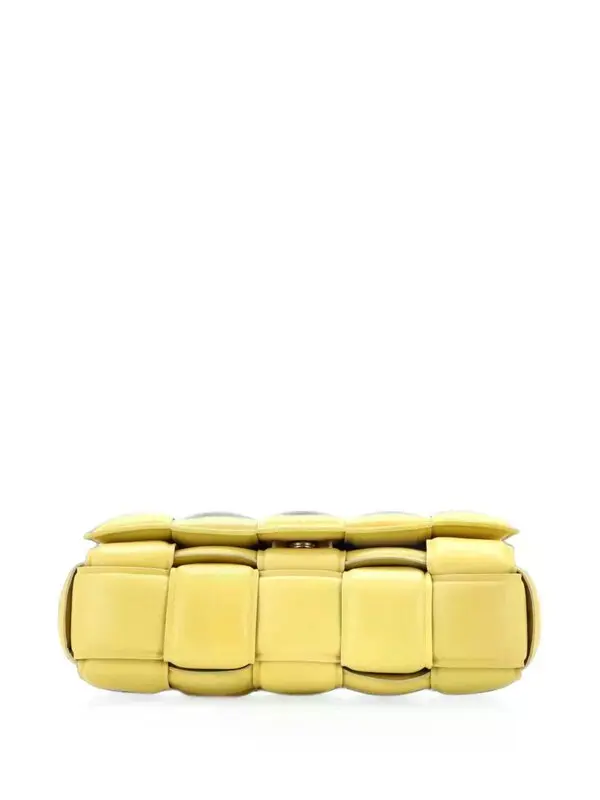 Bottega Veneta Cassette Chain Padded Maxi Intrecciato Leather Crossbody Bag - Yellow