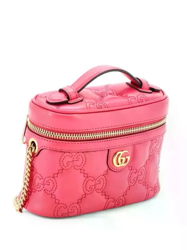 Gucci Top Handle Vanity Chain Bag Gg Matelasse Leather Mini Shoulder Bag