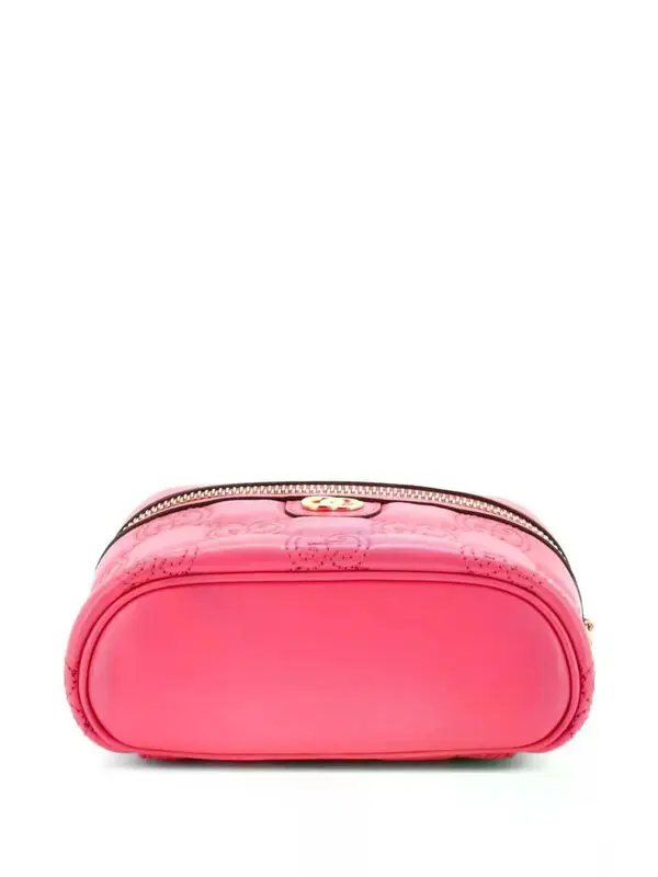 Gucci Top Handle Vanity Chain Bag Gg Matelasse Leather Mini Shoulder Bag - Pink