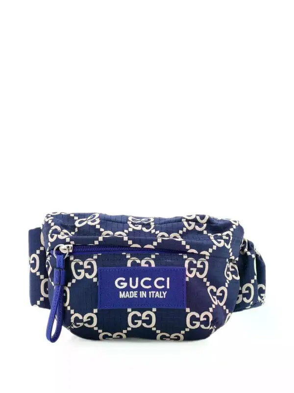 Gucci Ripstop Gg Nylon And Leather Belt Bag
