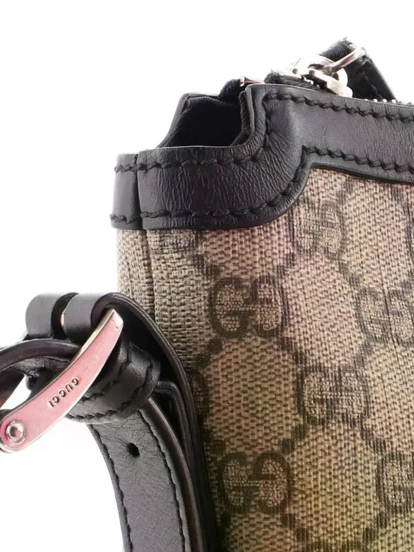 Gucci Web Messenger Bag Gg Coated Canvas Medium Cross Body Bag