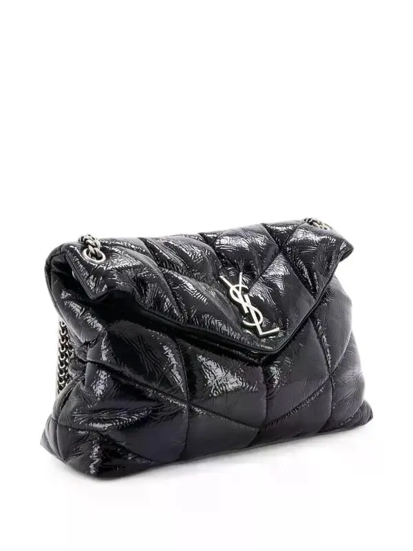 Saint Laurent Loulou Puffer Quilted Patent Medium Shoulder Bag