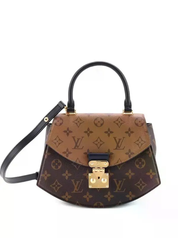 LOUIS VUITTON Reverse Monogram Canvas Tilsitt Top Handle Cross Body Bag - Brown