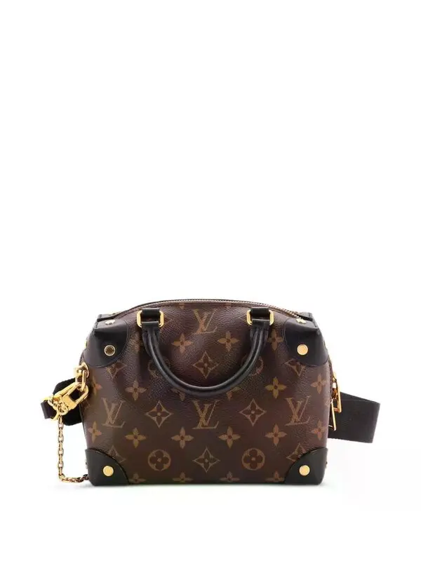 LOUIS VUITTON Monogram Canvas Petite Malle Souple Handbag - Black