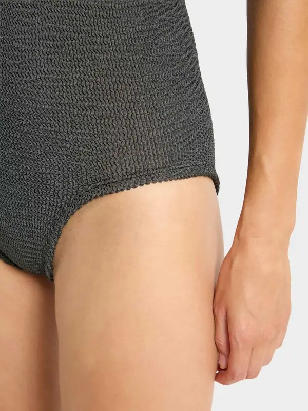 Hunza G Coverage Celine Swim - Crinkle Metallic Graphite