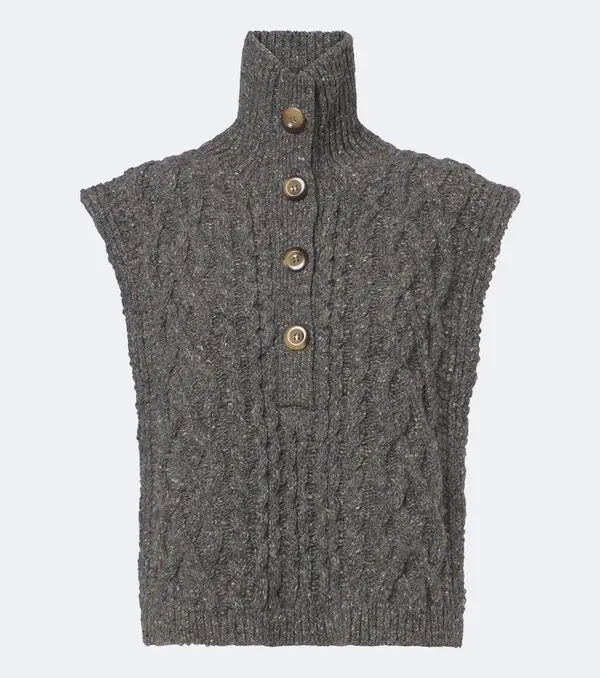 Isabel Marant Étoile Cable Knit Wool-blend Sweater Vest