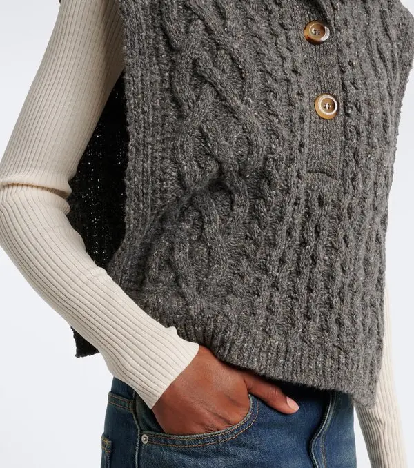 Isabel Marant Étoile Cable Knit Wool-blend Sweater Vest