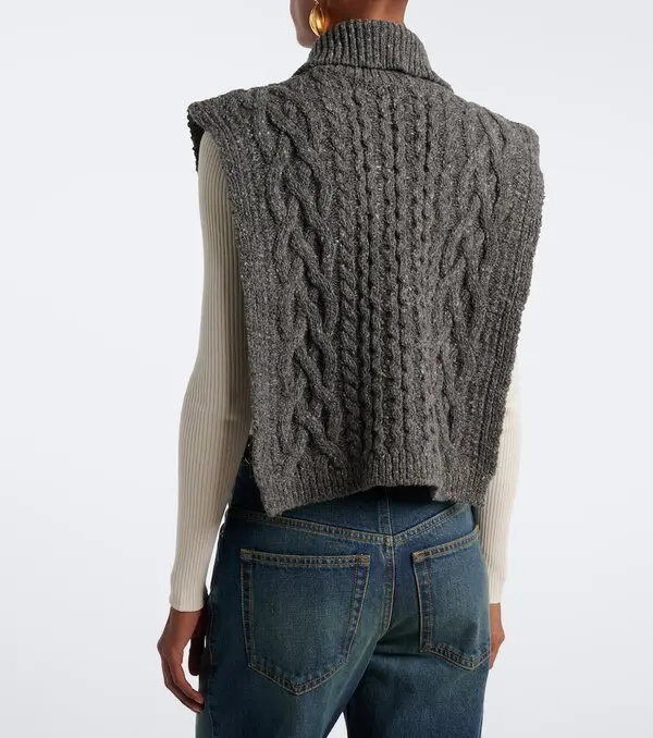 Isabel Marant Étoile Cable Knit Wool-blend Sweater Vest