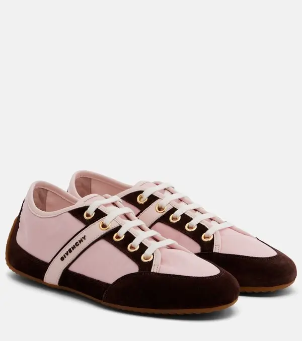 Givenchy Slim Suede-trimmed Sneakers - Pink