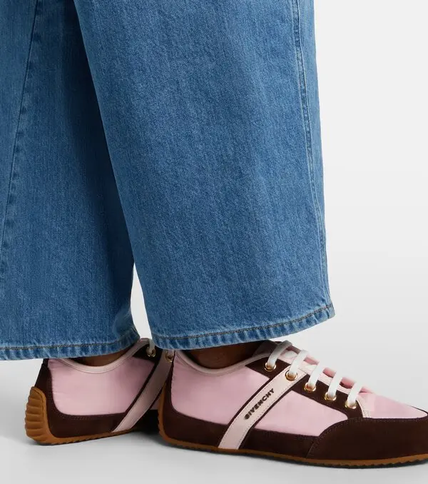Givenchy Slim Suede-trimmed Sneakers - Pink
