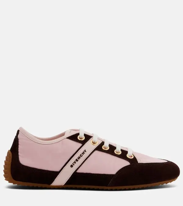 Givenchy Slim Suede-trimmed Sneakers - Pink