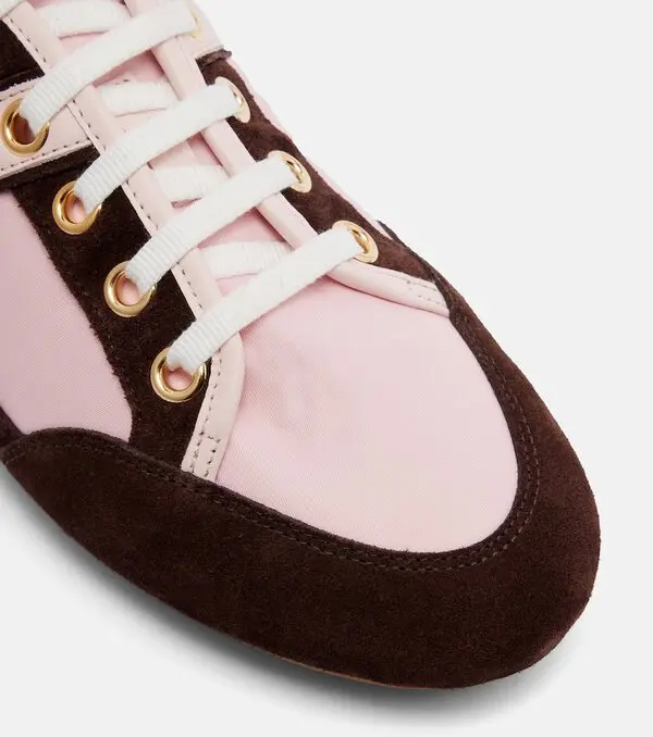 Givenchy Slim Suede-trimmed Sneakers - Pink