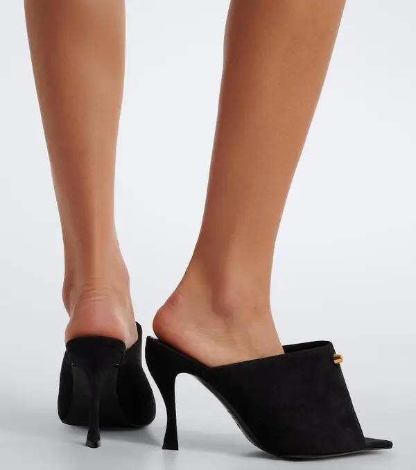 Balenciaga Midnight City Studded Suede Mules