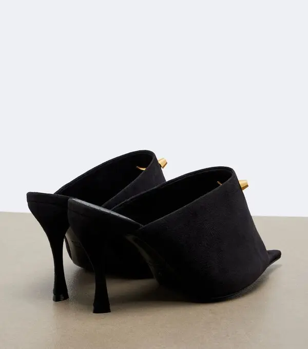 Balenciaga Midnight City Studded Suede Mules