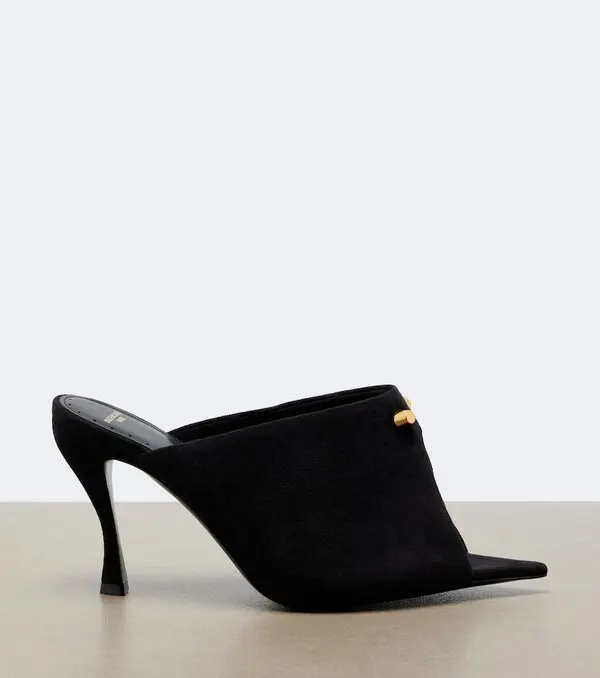 Balenciaga Midnight City Studded Suede Mules
