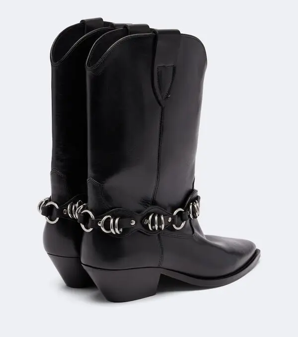Isabel Marant Étoile Duerto Embellished Leather Cowboy Boots