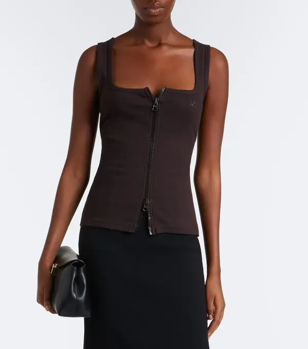 COURREGES Courrèges Zip-up Cotton Tank