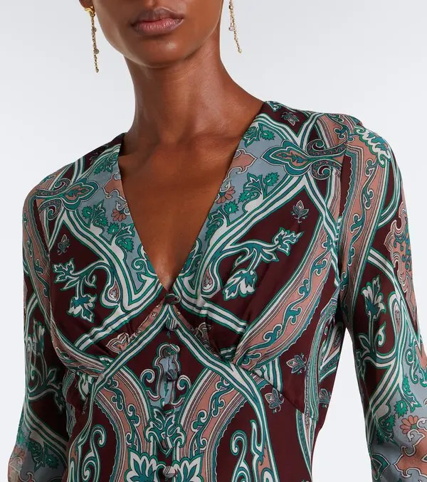 Veronica Beard Daciana Printed Silk Georgette Maxi Dress