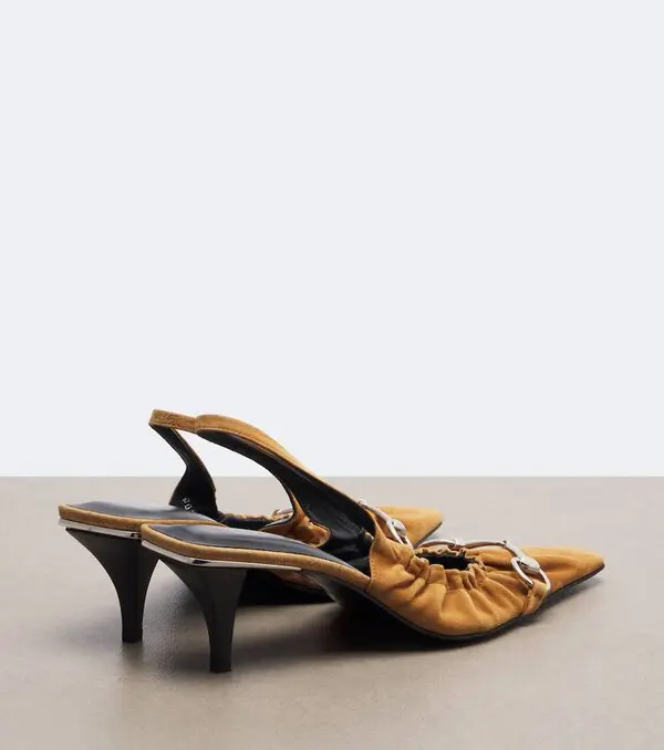 Gucci Vittoria Suede Slingback Pumps