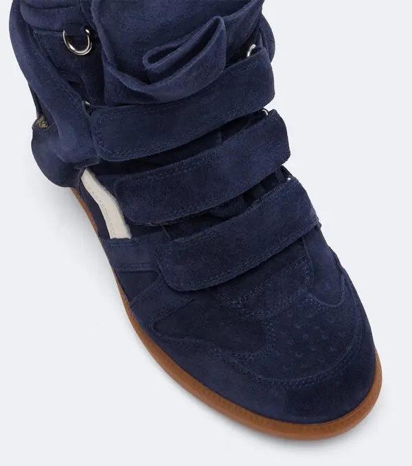 Isabel Marant Étoile Beckett Leather And Suede Wedge Sneakers - Blue