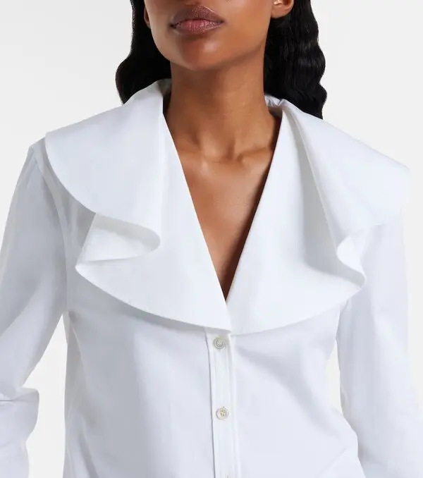 Alexander McQueen Draped Cotton Poplin Shirt