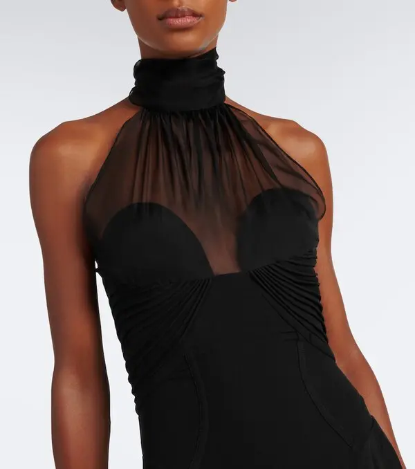 Alexander McQueen Halterneck Silk Georgette Bustier Gown
