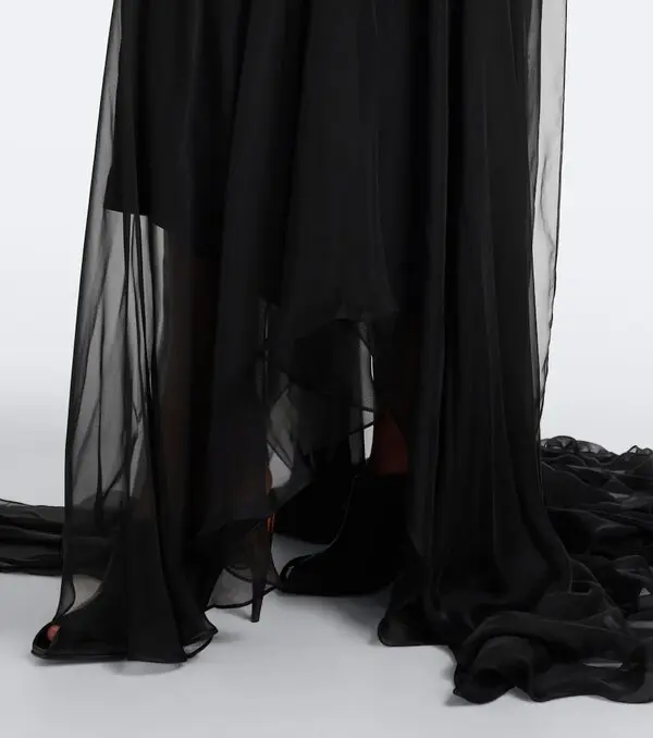 Alexander McQueen Halterneck Silk Georgette Bustier Gown