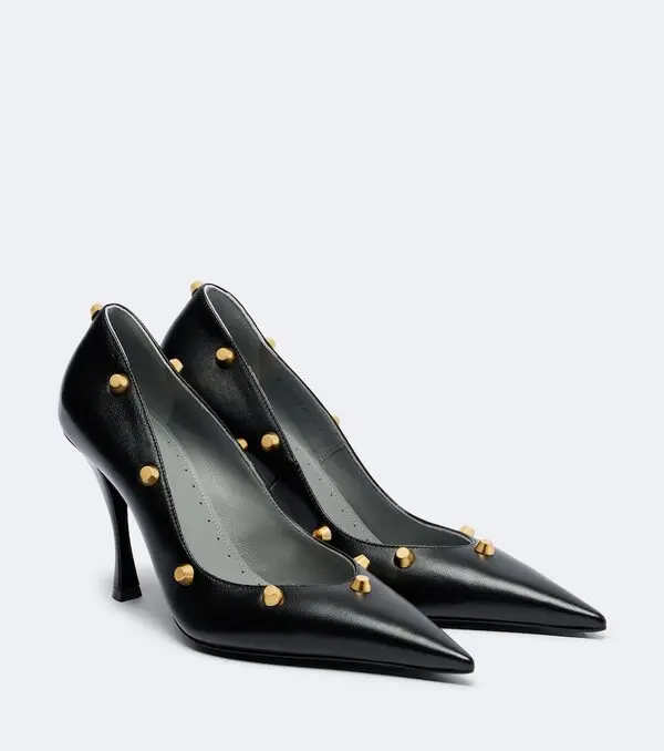 Balenciaga Midnight City Studded Leather Pumps