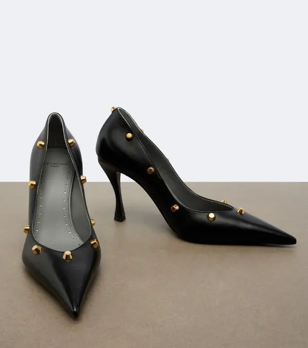 Balenciaga Midnight City Studded Leather Pumps