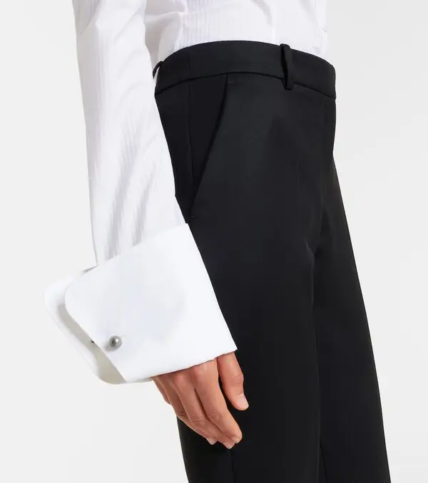 Alexander McQueen Plissé Striped Cotton Shirt