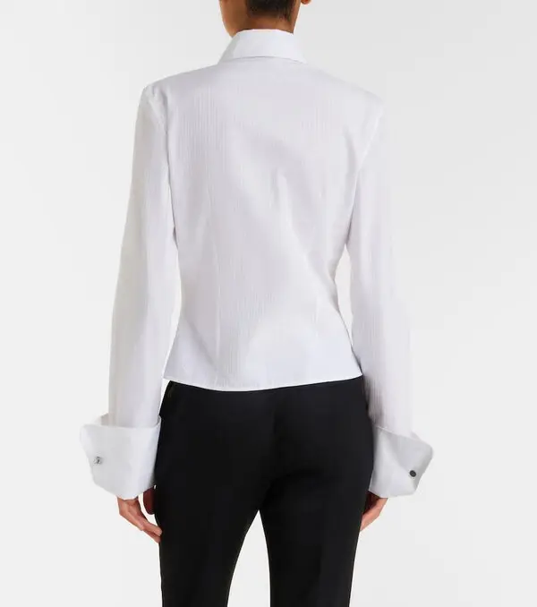 Alexander McQueen Plissé Striped Cotton Shirt