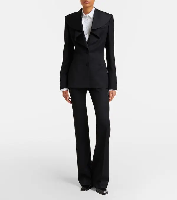 Alexander McQueen Plissé Striped Cotton Shirt