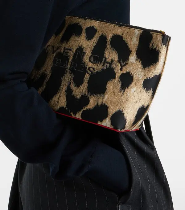 Givenchy Logo Leopard-print Pouch