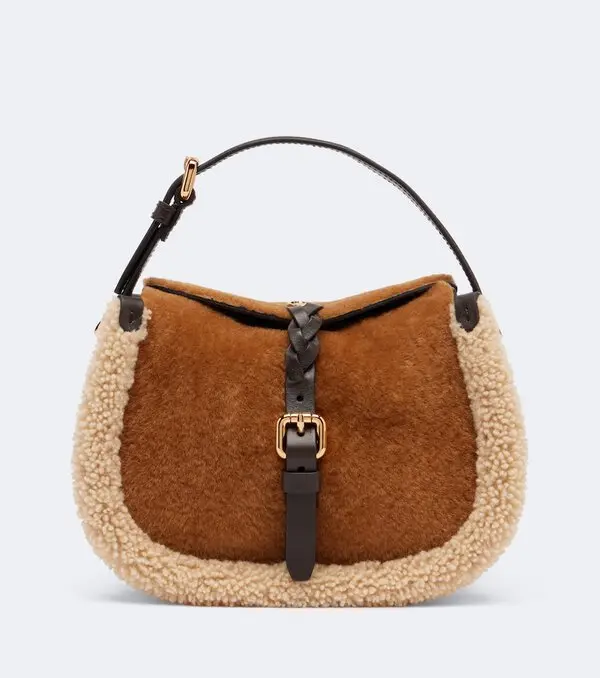 Etro Pony Small Shearling Top-handle Bag - Brown