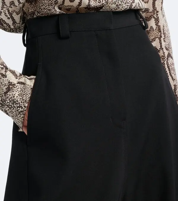 Balenciaga Wool Barrel-leg Pants - Black
