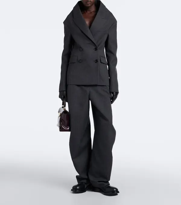 Balenciaga Wool Barrel-leg Pants