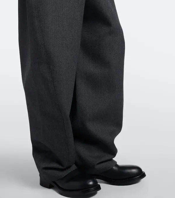 Balenciaga Wool Barrel-leg Pants